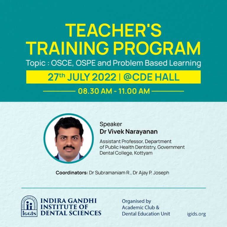 INDIRA GANDHI INSTITUTE OF DENTAL SCIENCES – Step To Future